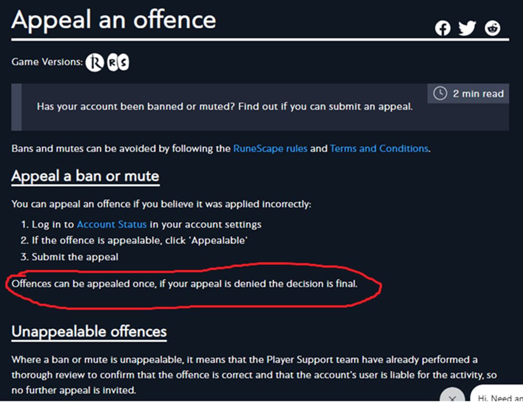 RuneScape Forum Archive | Appeal for Permanent Ban